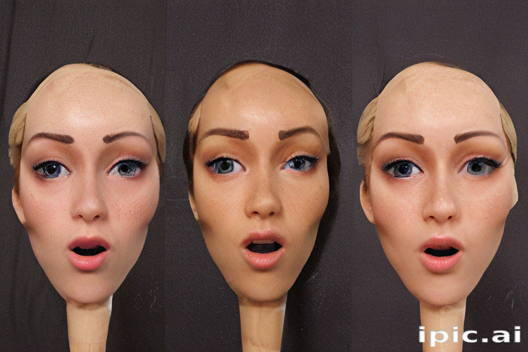 Three Expressions of a Realistic Human-Like Doll with Distinct Features