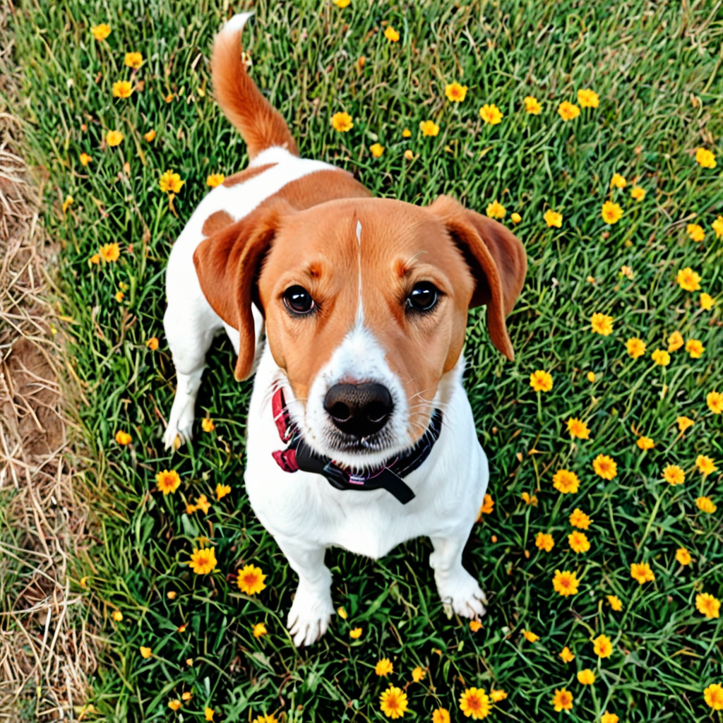 cute dog sniffing the camera