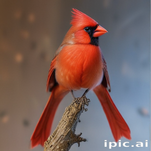 A Vibrant Red Cardinal Perched Gracefully on a Natural Branch.