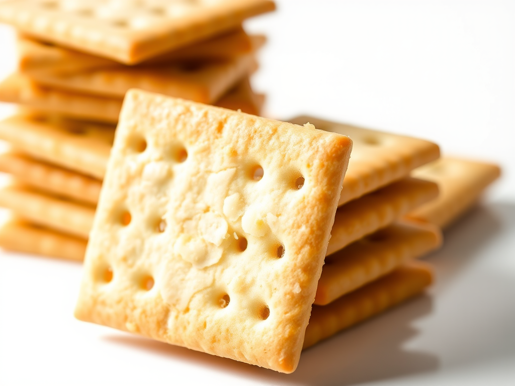 A Stack of Deliciously Crunchy Crackers Perfect for Snacking and Topping