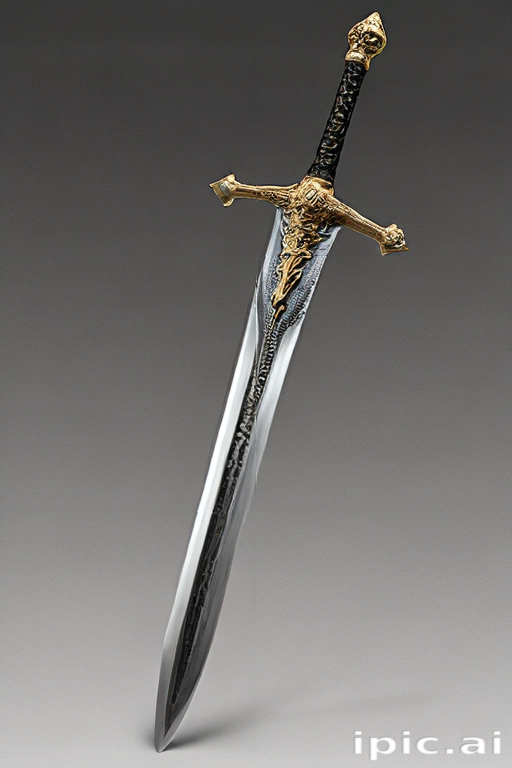 Intricately Designed Sword with Ornate Handle and Polished Blade