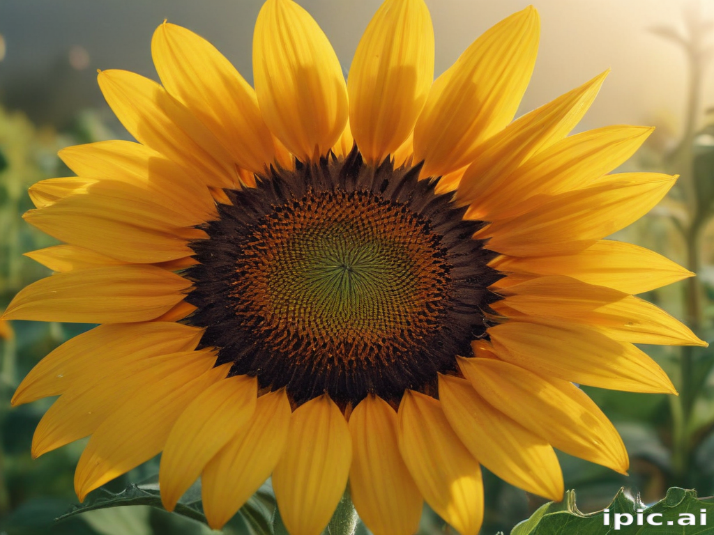 Bright and Cheerful Sunflower Standing Tall in a Vibrant Field