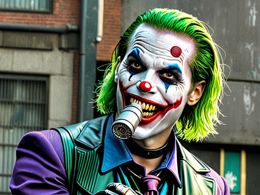 Suicide Squad Joker with the grenade in his mouth