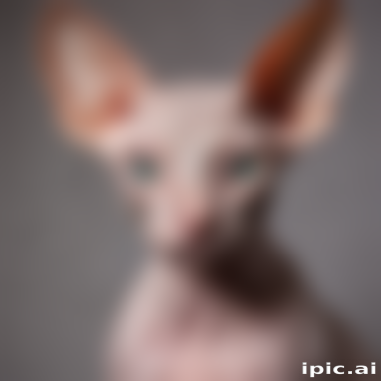 A Close-Up Portrait of a Unique Hairless Cat with Prominent Ears.