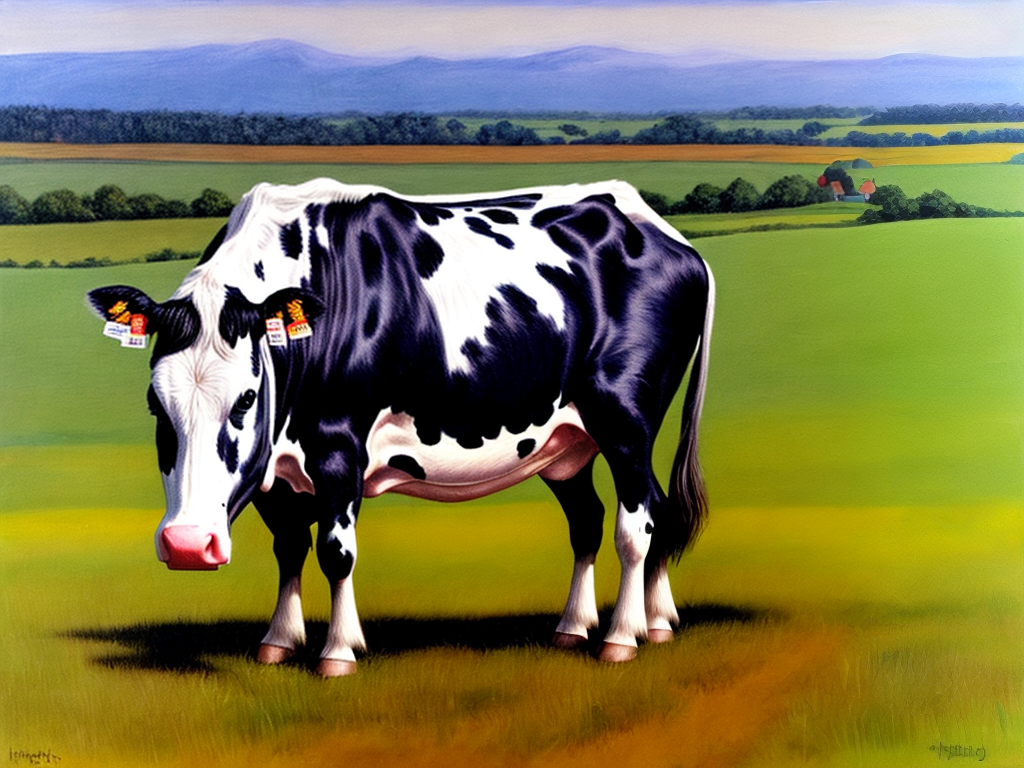 Holstein Frisian cow grazing, herd, New Zealand slope fields, polled ...