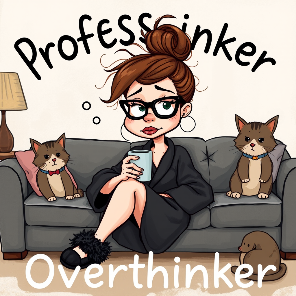 Profess and Overthink: A Cozy Moment with Cats on the Couch