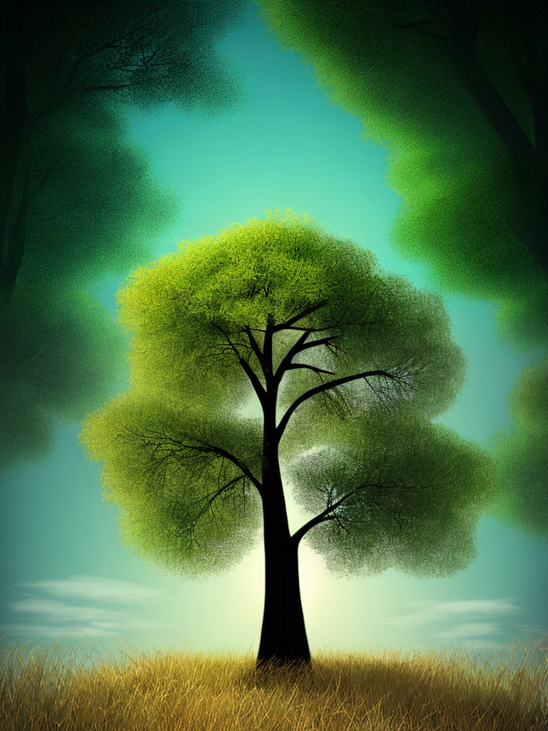 a stylised picture of a tree with ideas and thought bubbles as the leaves