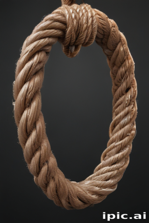 A Classic Noose Knot Crafted from Twisted Natural Fiber Rope Design