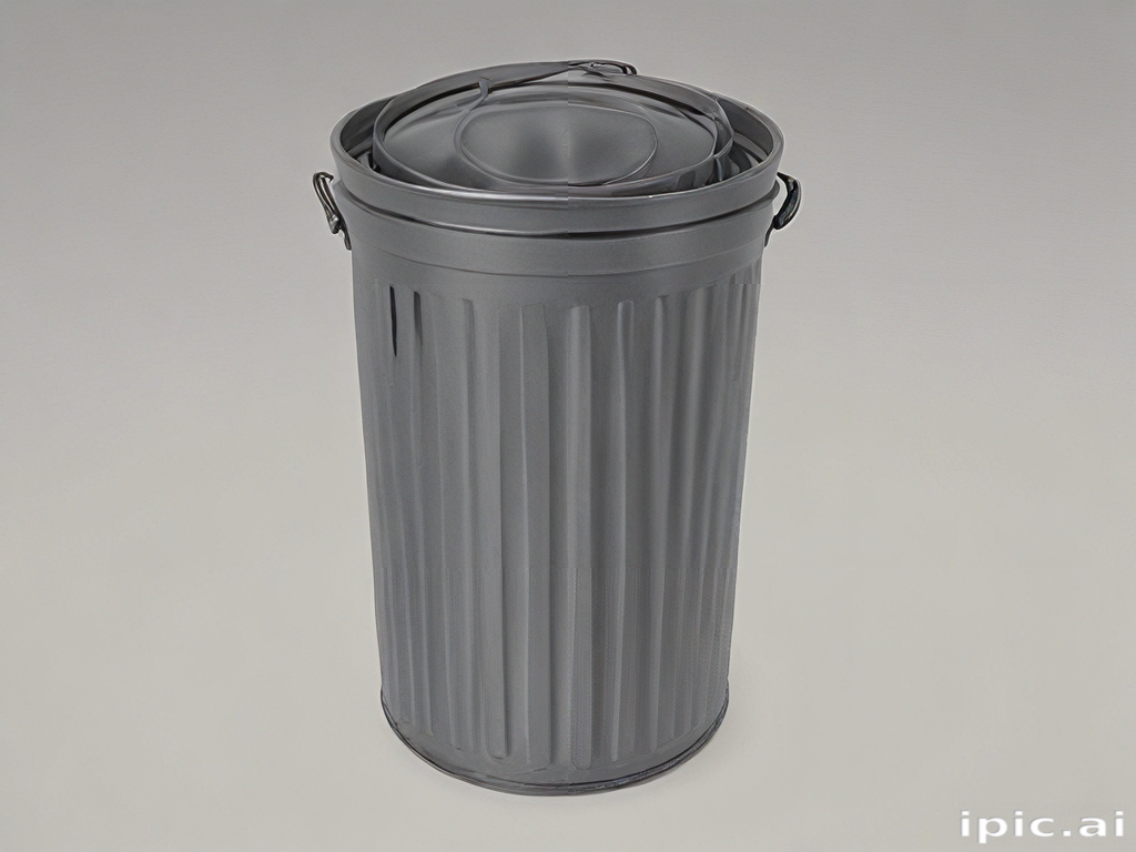 Stylish Gray Trash Can with Lid for Modern Home or Office Use