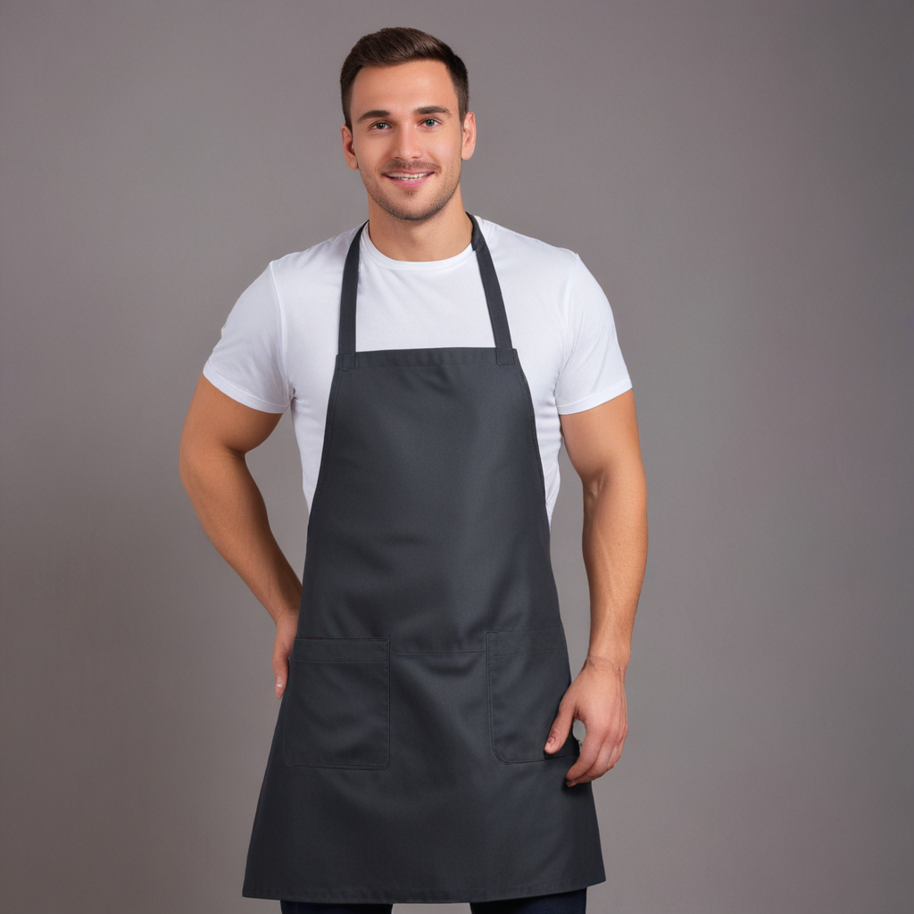 man in apron only full lenght