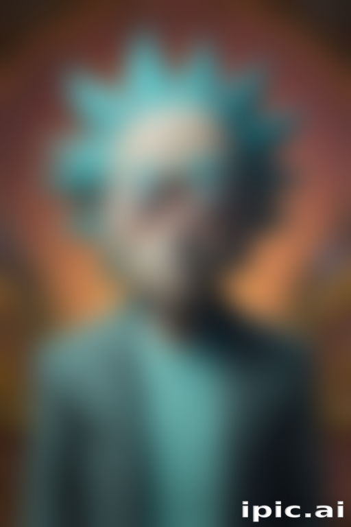 Blurred Portrait of a Quirky Scientist with Spiky Blue Hair