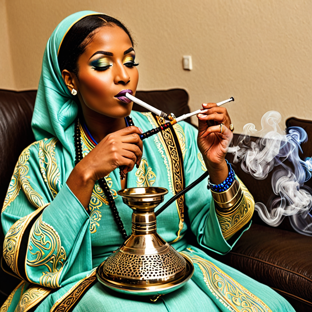 ethnic nurses smoking hookah
