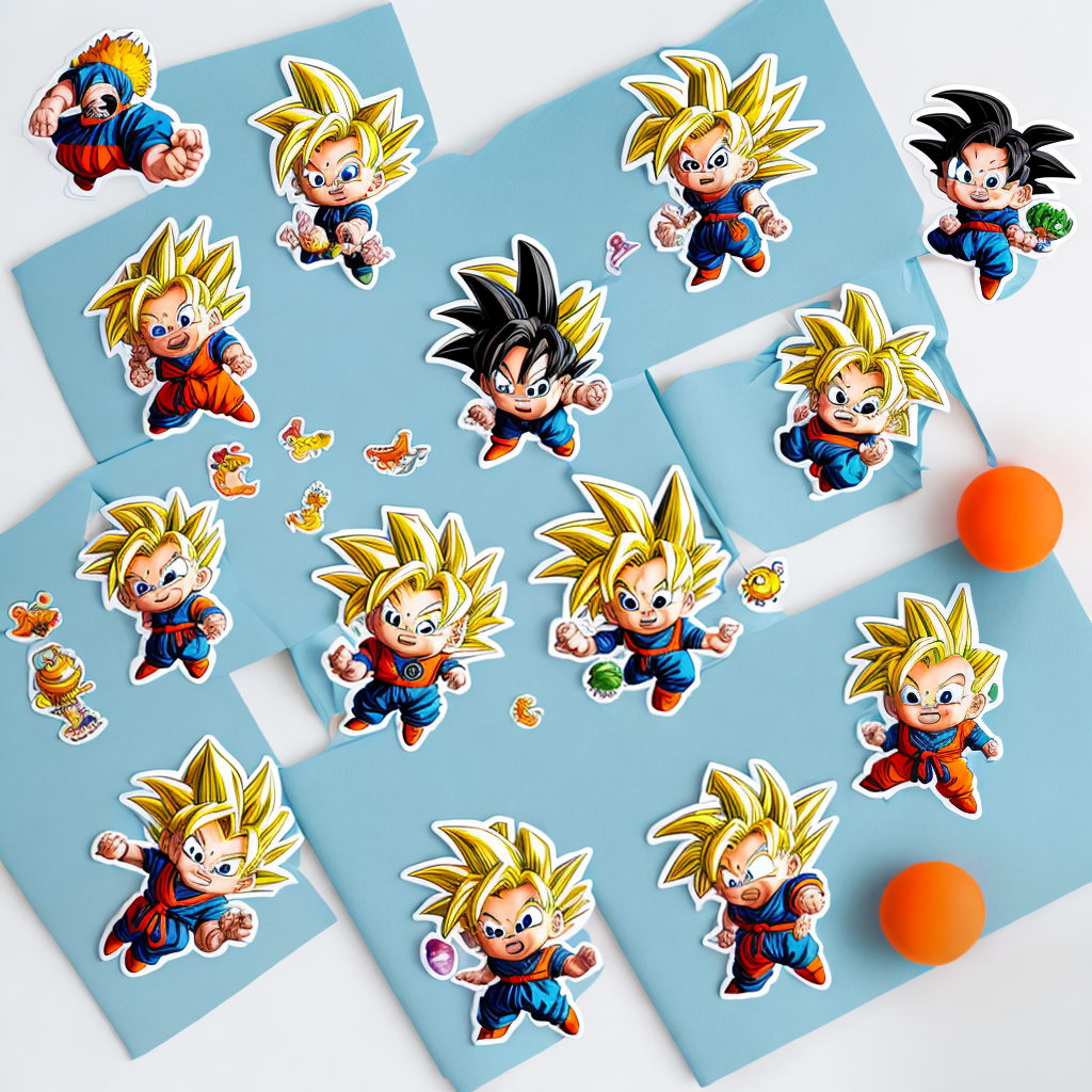 Cute 2d dragon ball anime style stickers