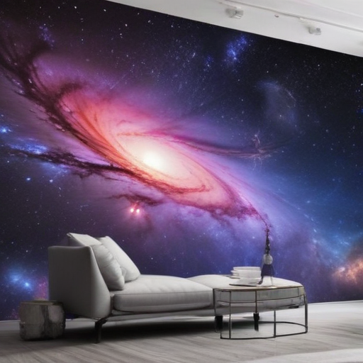 Stunning Galaxy Mural Transforming a Contemporary Living Room with ...