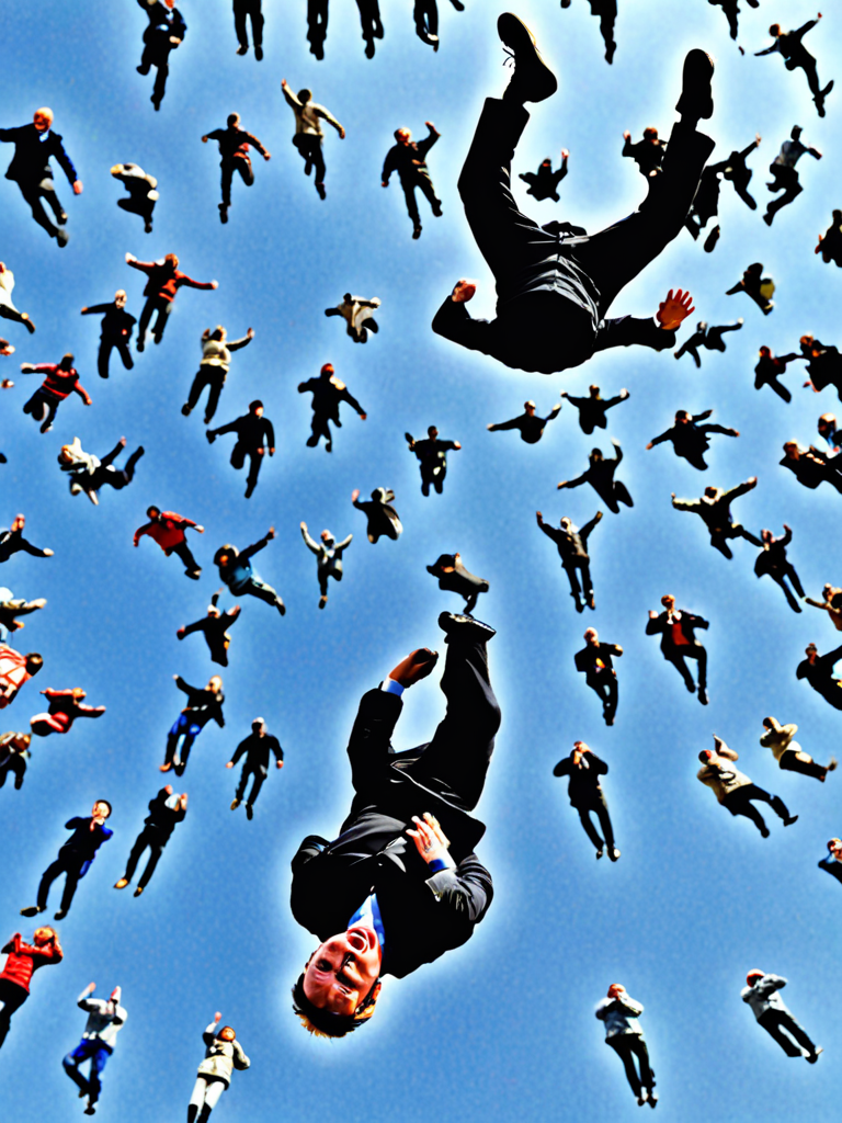 people falling from the sky