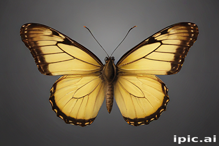 A Stunning Close-Up of a Vibrant Yellow Butterfly with Intricate Details
