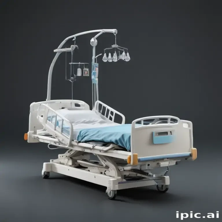 Modern Hospital Bed with Adjustable Features for Patient Comfort and Care