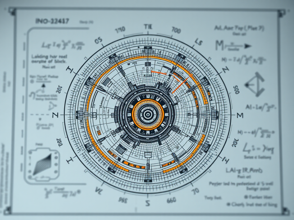 Detailed Technical Diagram Illustrating Complex Circular Design with ...