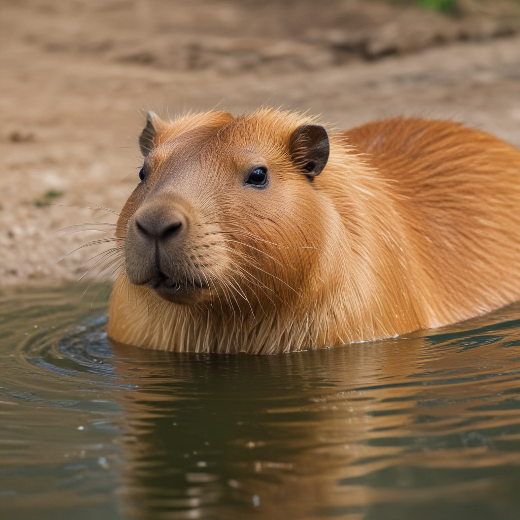 capybara in water
