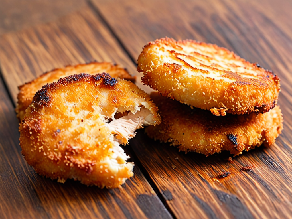 chicken nuggets that have gotten burnt