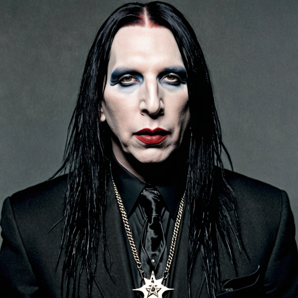 Marilyn Manson with a long hair