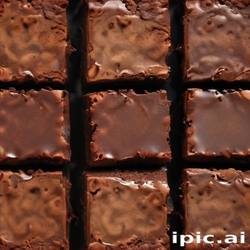 Deliciously Rich Chocolate Brownies Perfectly Cut Into Square Pieces.