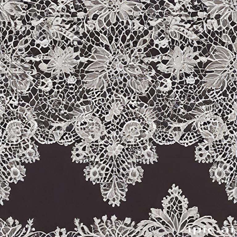 Intricate Floral Lace Design on Dark Background Showcasing Delicate ...