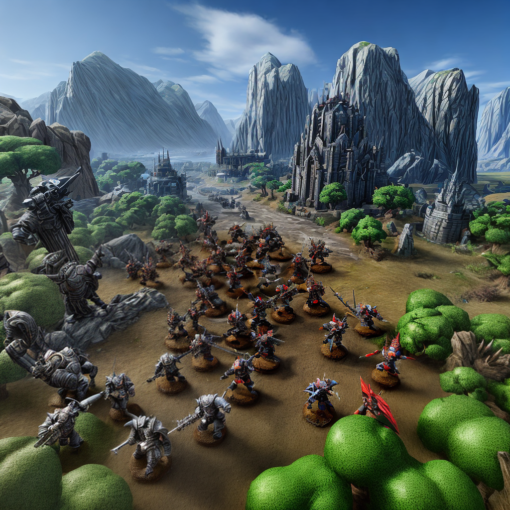 warhammer like fantasy army with their structures behind them depth of ...