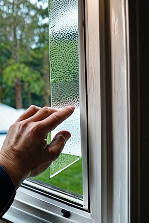 A person inspecting a window for drafts.