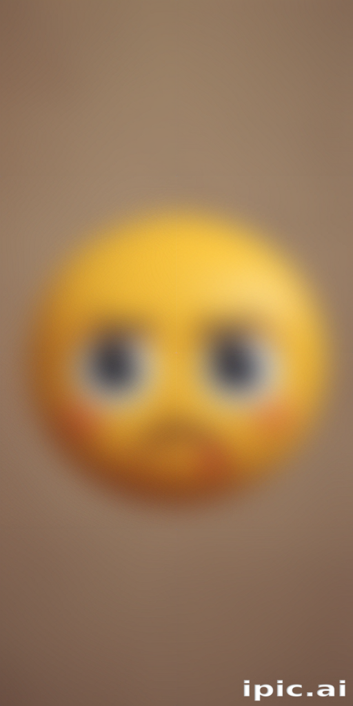 A Cute, Blurry Emoji Face with Big Eyes and Blushing Cheeks.