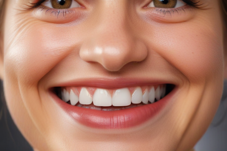 Radiant Smile: A Close-Up of Joyful Expression and Healthy Teeth