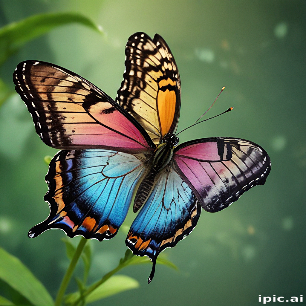 A Vibrant Butterfly Displaying Its Colorful Wings In Nature s Embrace A Vibrant Butterfly Displaying Its Colorful Wings In Nature s Embrace