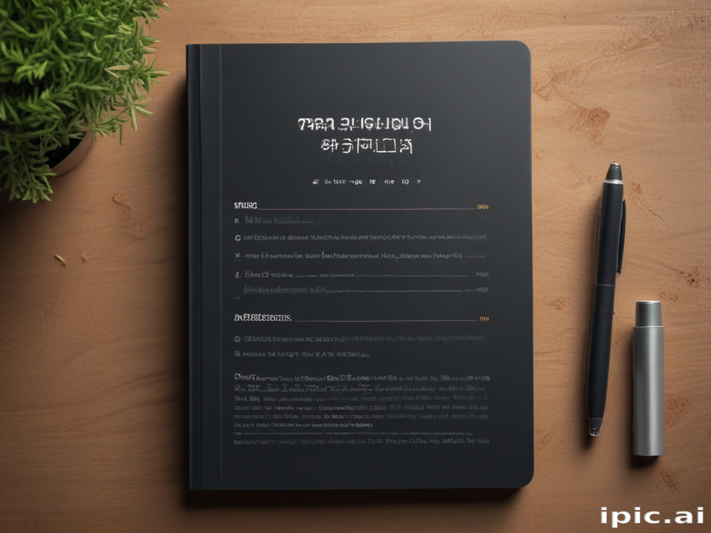 Elegant Notebook with Detailed Structure and Descriptions on a Wooden Table