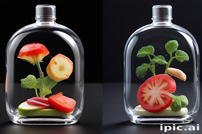 Colorful Vegetables Encased in a Transparent Bottle for Freshness Display