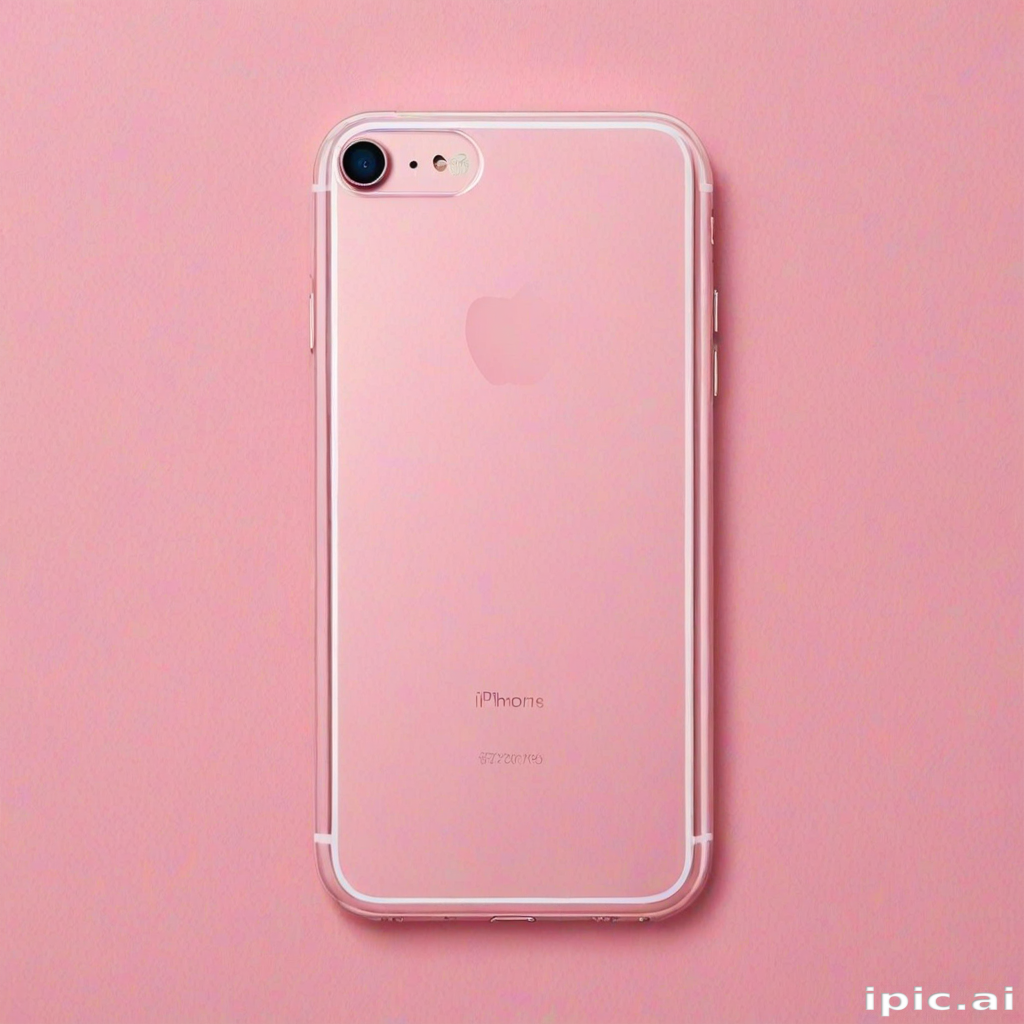 Trendy Pink iPhone 7 Resting Elegantly on a Soft Pink Background