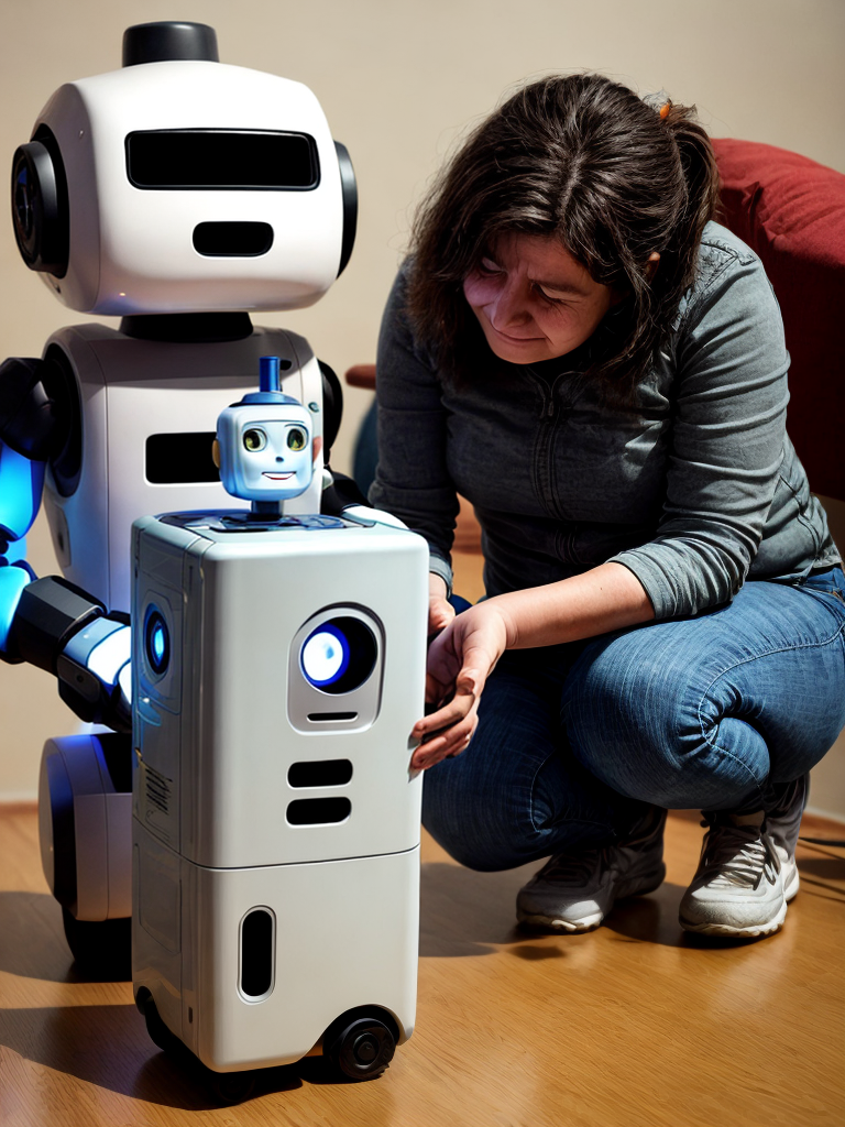 One day, the robot breaks down. Maria is very sad and doesn't know what ...