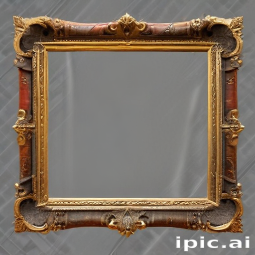 Ornate Vintage Mirror Frame with Intricate Detailing and Elegant Design