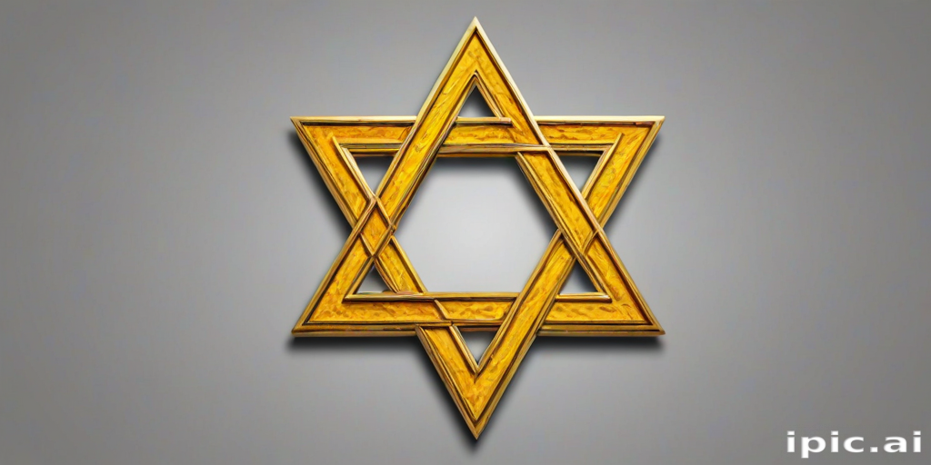 Intricate Golden Star of David Symbol Against a Subtle Gray Background