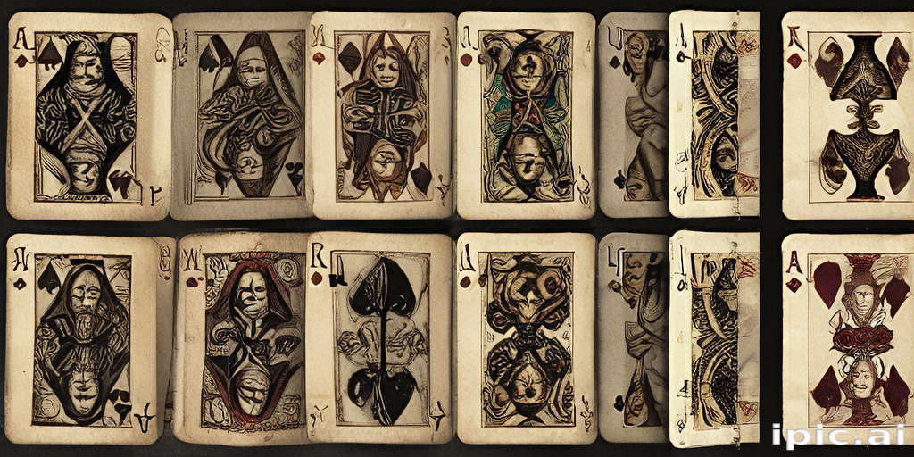 Intricate Artwork of Playing Cards Featuring Unique Designs and Characters