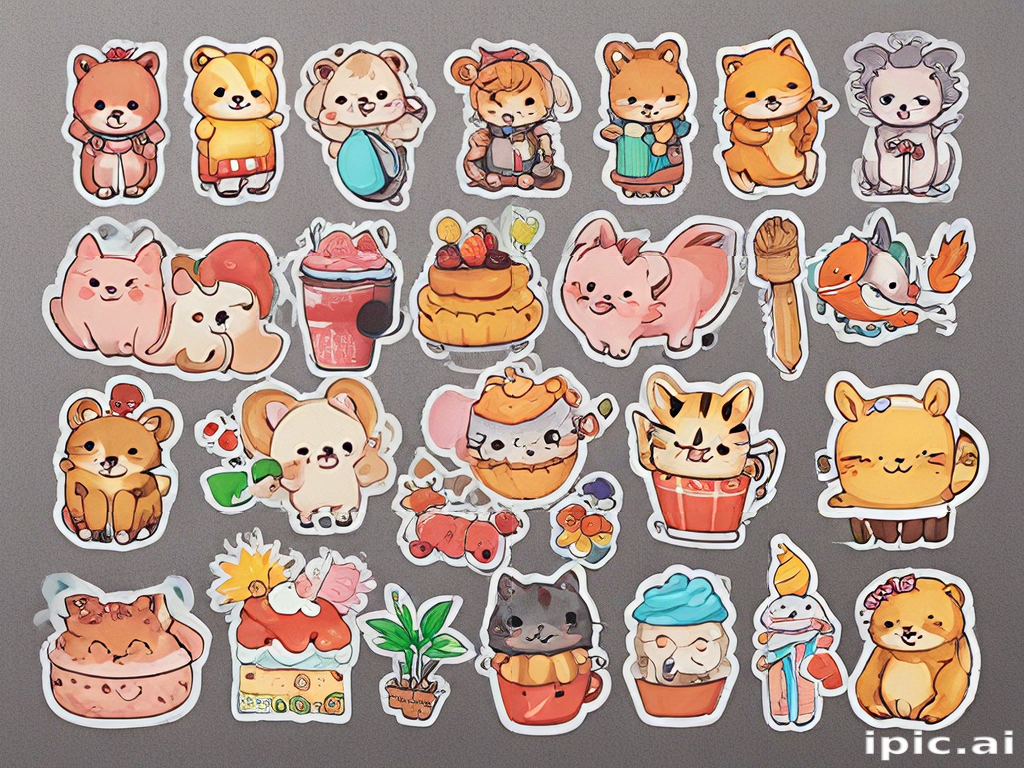A Colorful Collection of Cute Animal Stickers with Adorable Designs and ...