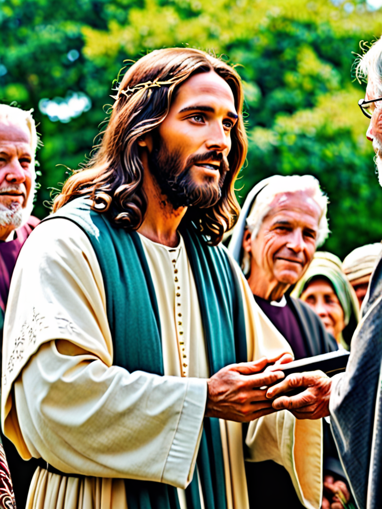 Jesus blessing people