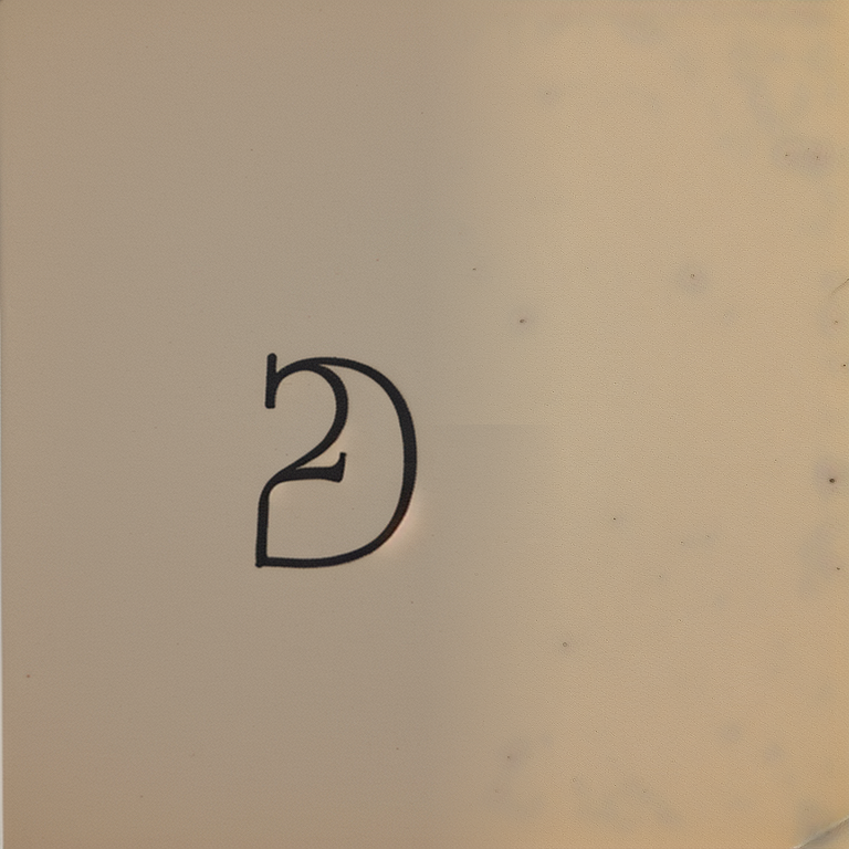 Artistic Representation of the Number Two in a Minimalist Style