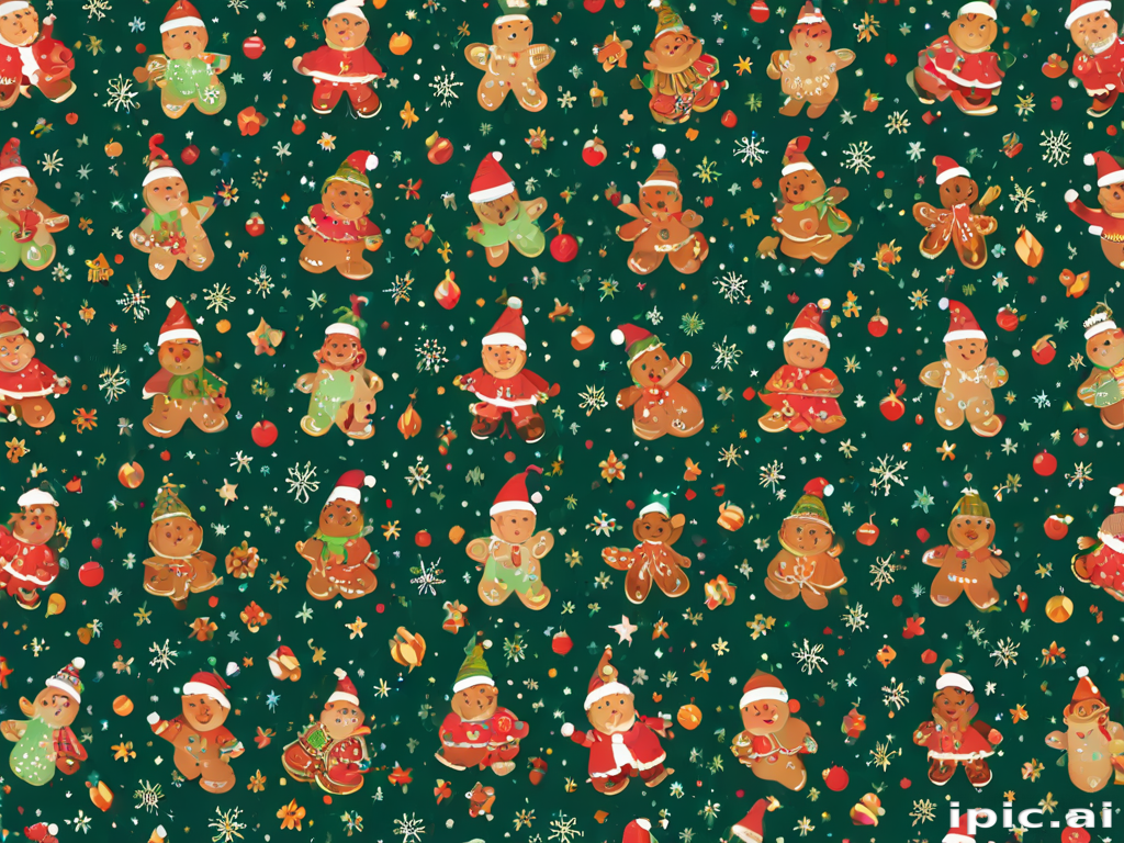 Festive Gingerbread Characters Celebrating a Joyful Holiday Season Together