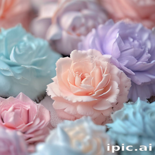 Delicate Arrangement of Soft Pastel Roses in Various Shades and Textures