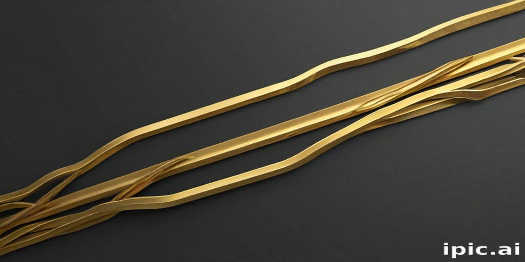 Elegant Golden Strands Intertwined Against a Smooth Dark Background