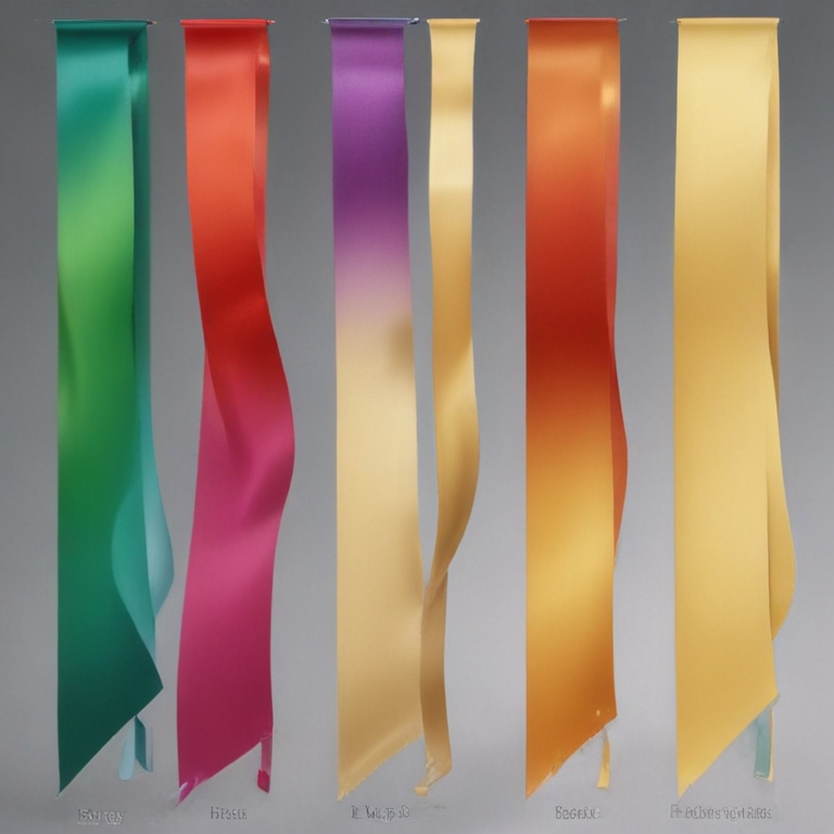 Collection of Colorful Satin Ribbons Displayed in a Beautiful Arrangement