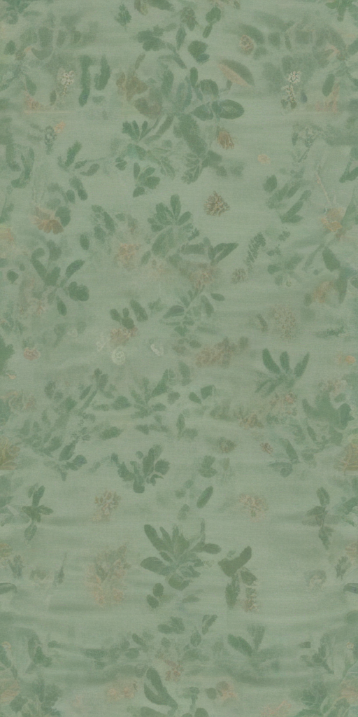 Delicate Green Floral Pattern with Subtle Textures and Natural Elements