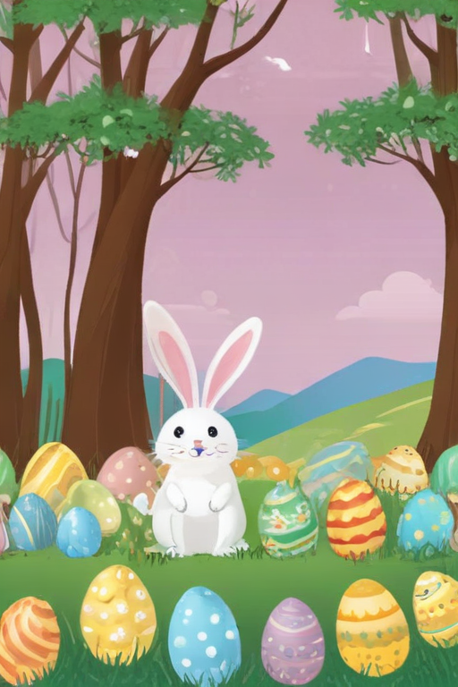 cartoon style Easter scene