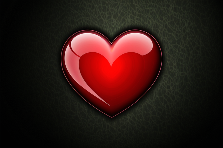 Bright and Shiny Red Heart Symbolizing Love and Affection on Dark ...