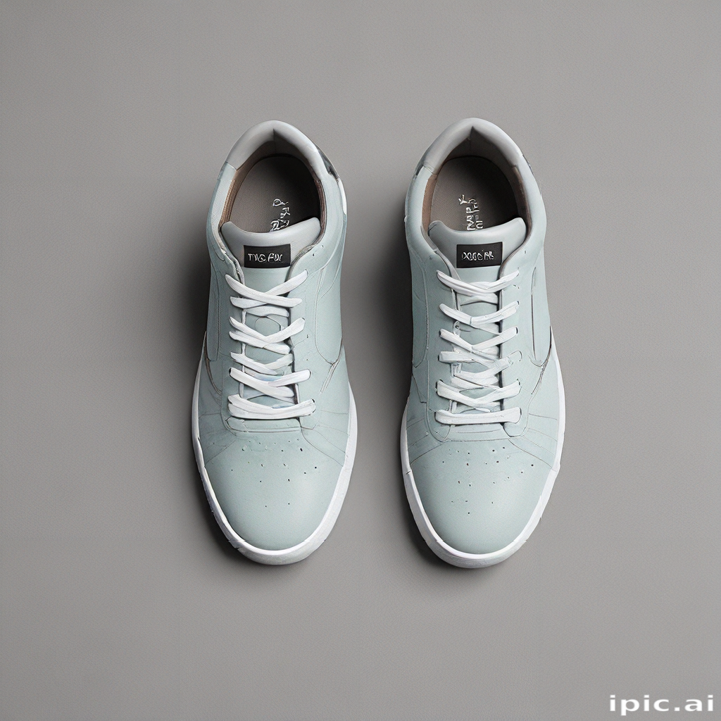 Stylish Light Blue Sneakers with Elegant Design and Classic White Laces